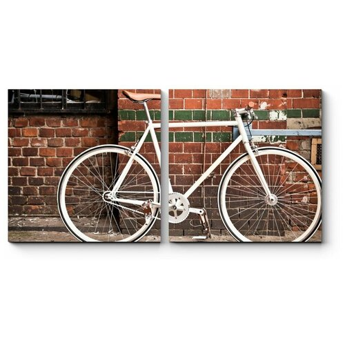 Модульная картина Ретро-стильный велоспорт в городе50x25
