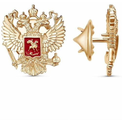 Значок серебряный Герб Российской Федерации эмаль золочение Б930578р