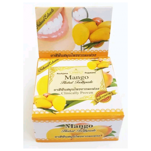 Зубная паста Rochjana Mango - Herbal Toothpaste Отбеливающая зубная паста с "экстрактом манго" 30 г.
