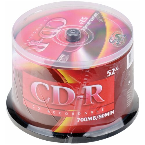 Диски CD-R VS 700 Mb 52x Cake Box (упаковка на шпиле), комплект 50 шт, VSCDRCB5001