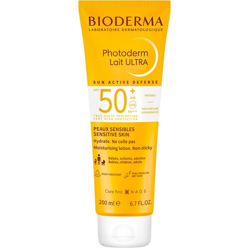 BIODERMA Солнцезащитное молочко для чувствительной кожи лица и тела SPF50+ Photoderm Lait Ultra 200 мл