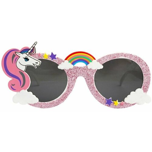 Карнавальные очки "Единорог" розовые, украшение для праздника