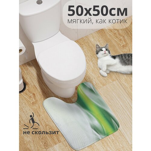Коврик для туалета с вырезом противоскользящий JoyArty JoyArty "Дух травы" 50x50 см