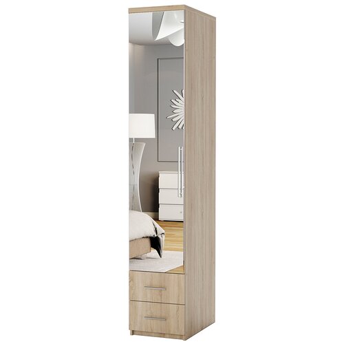 Шкаф для одежды с ящиками Комфорт МШЯ-11 50х60 с зеркалом Дуб Сонома