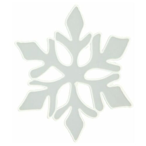 Наклейка на стекло "Белоснежная остроконечная снежинка" 10х12 см, белый