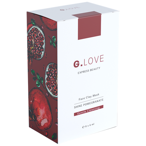 Набор масок для лица с розовой и красной глиной "Нежное очищение" SHINE POMEGRANATE G.Love