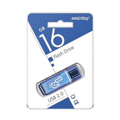 Флэш-диск 16 GB SMARTBUY Glossy USB 2.0 синий