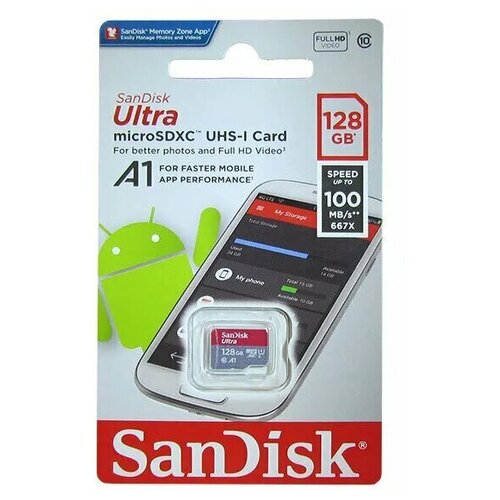 Карта памяти microSD SanDisk Ultra 128 ГБ (SDSQUNR-128G-GN6MN)