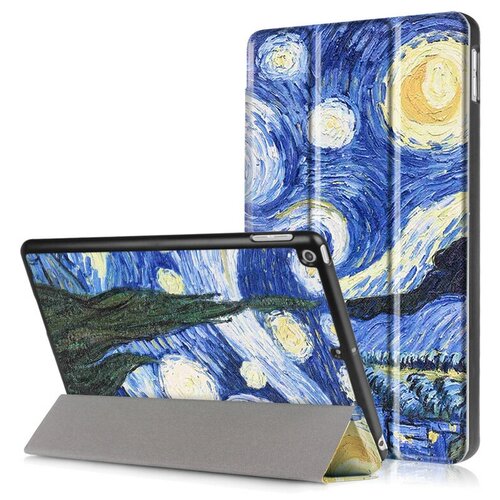 Чехол для планшета Apple iPad 9 10.2 (2021) / iPad 8/7 10.2 (2020/2019), с красивым рисунком, прочный пластик (Звездная ночь)