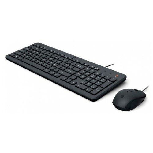 Клавиатура + мышь HP Wired Combo 150 клав: черный мышь: черный USB