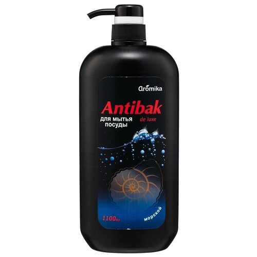 Антибактериальное моющее средство для мытья посуды Antibak de luxe Морской, 1100 мл