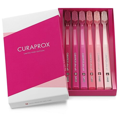 Набор CURAPROX ультрамягких зубных щеток Pink Edition, 6 штук
