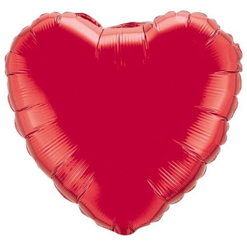 Шар фольгированный 32" «Сердце» без рисунка, металл, цвет красный