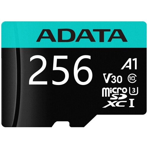 Карта памяти 256Gb MicroSD ADATA + SD адаптер (AUSDX256GUI3V30SA2-RA1)