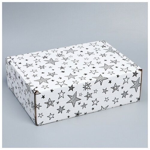 Коробка сборная «Звезды», белый, 27 х 21 х 9 см