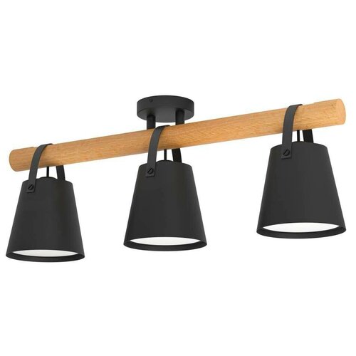 43635 Подвесной потолочный светильник (люстра) BOYLE, 3Х10W, E27, L780, B170, H300, сталь/дерево/пла