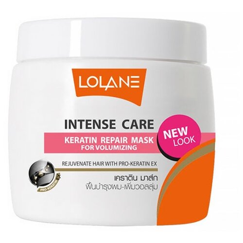 Lolane Intense Care Keratin Repair Mask For Volumizing Маска для волос придающая объём, 200 г, 200 мл, банка
