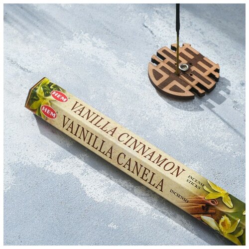 Благовония HEM "Vanilla Cinnamon Hexa Ваниль Корица", 20 палочек в упаковке, шестигранник