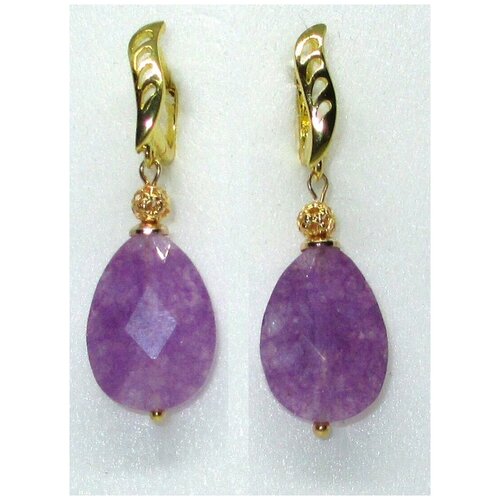 Серьги с подвесками AV Jewelry, аметист, фиолетовый, золотой