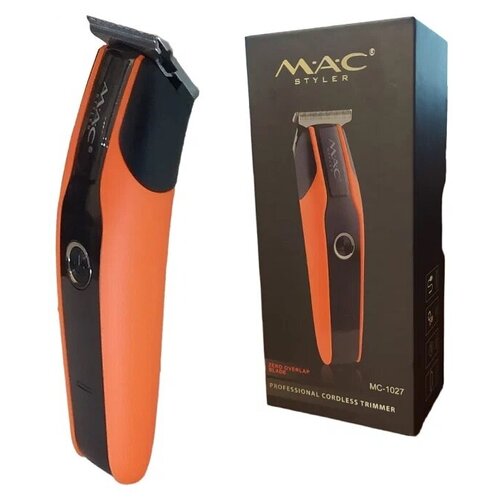 Профессиональный триммер M. A. C. Pro , машинка для стрижки бороды и усов, для головы . M. A. C. Pro, c черепом, для оконтовки, мужской,5 насадок, UP+