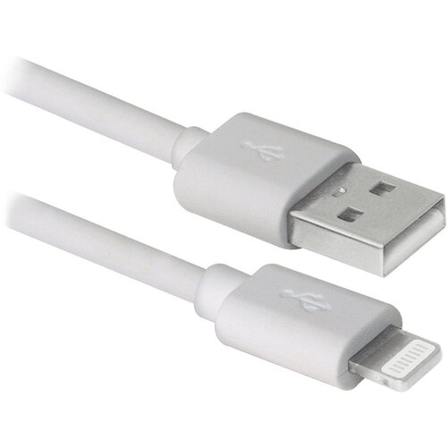 Кабель Defender USB - Apple Lightning (ACH01-03BH), 1 м, 1 шт., белый