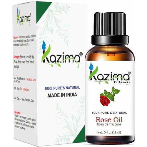 Эфирное масло розы премиум, 100% чистое, натуральное и неразбавленное масло / ROSE OIL, rosa damascena, Kazima Perfumers , 15 ml.