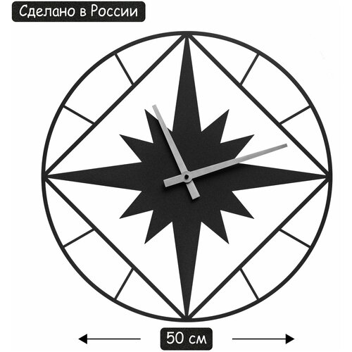Часы настенные металлические VENUS 50см черные
