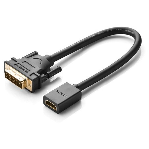 Переходник/адаптер UGreen DVI - HDMI (20118), 0.22 м, 1 шт., черный