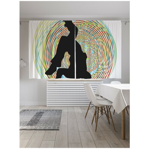 Классические шторы JoyArty "Стойка на голове", серия Oxford DeLux, 2 полотна 145x180 см