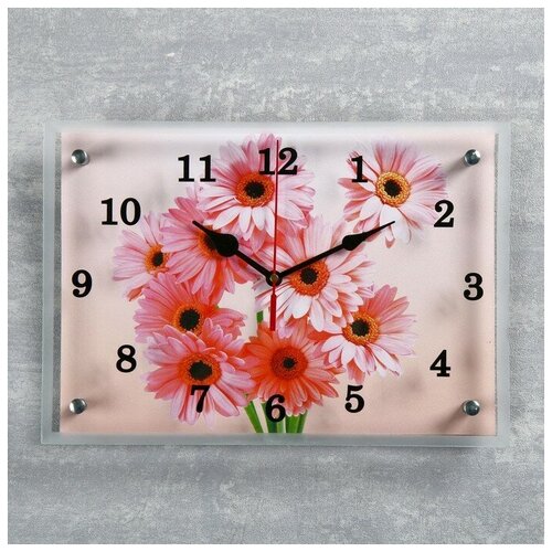Часы настенные, серия: Цветы, "Ромашки", 25 х 35 см