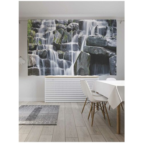 Классические шторы JoyArty "Водопадные ступени", серия Oxford DeLux, 2 полотна 145x180 см