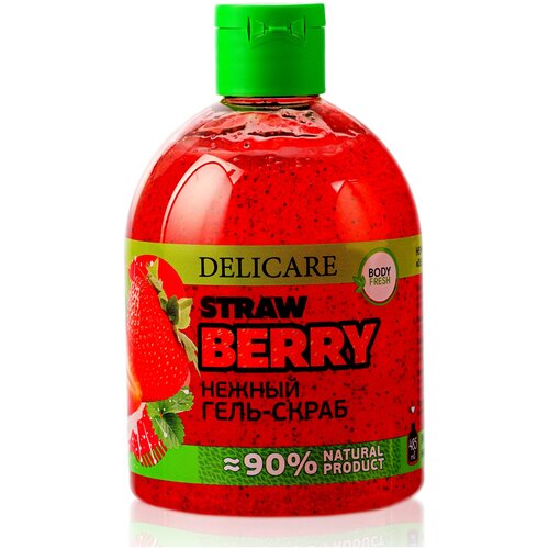 Гель-пилинг для душа Delicare Strawberry, 485 мл