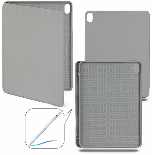 Чехол-книжка для iPad 10 (10.9", 2022) с отделением для стилуса, светло-серый