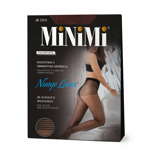 Колготки MiNiMi Nuage Lurex, 20 den, размер 4, бордовый