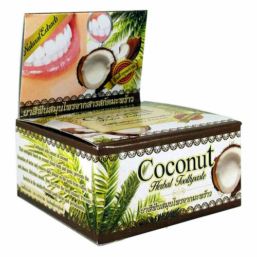 Натуральная отбеливающая зубная паста Rochjana на травах с кокосом 30 гр.