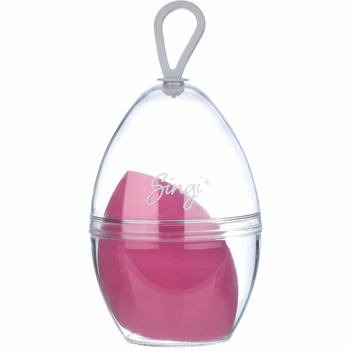 Singi Спонж косметический для макияжа лица срезанный темно-розовый Hot Pink, в упаковке 6 см