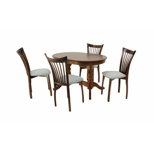 Обеденная группа ZiP-mebel стол Бизе со стульями Рич Орех/Серый