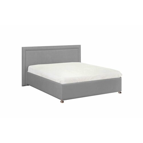 Двуспальная кровать Нью-Йорк 160x200 с подъемным механизмом и с коробом для белья велюр серый без ножек