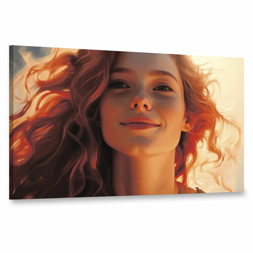 Интерьерная картина 100х60 "Рыжая девушка"