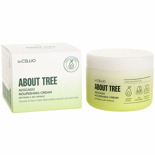 Крем для лица питательный Dr.Cellio About Tree Avocado Nourishing Cream Whitening & Anti-Wrinkle, 90 мл