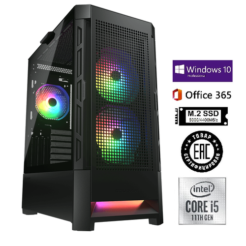 Системный блок SG-Intel Core i5-11400F/B560/DDR4 32Gb/SSD M.2 1 Tb/RTX 2060 6Gb/Cougar Airface-Black