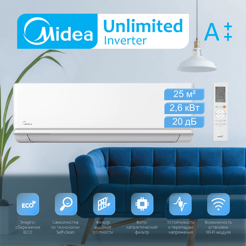 Инверторный кондиционер Midea Unlimited Inverter MSAG2-09N8C2S-I/MSAG2-09N8C2S-O