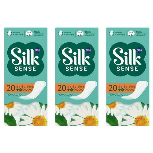 Ola! Ежедневные прокладки Silk Sense Daily Deo Ромашка, 20 шт, 3 уп