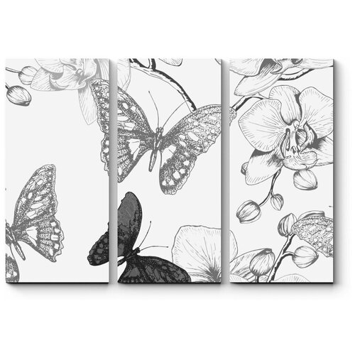 Модульная картина А бабочкам снятся цветы. 70x50