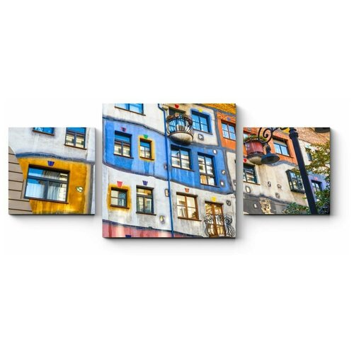 Модульная картина Красочные улочки Вены 70x30