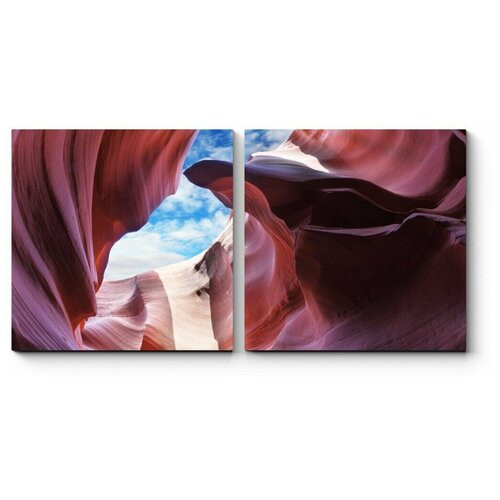 Модульная картина Магический каньон Антилопы 90x45
