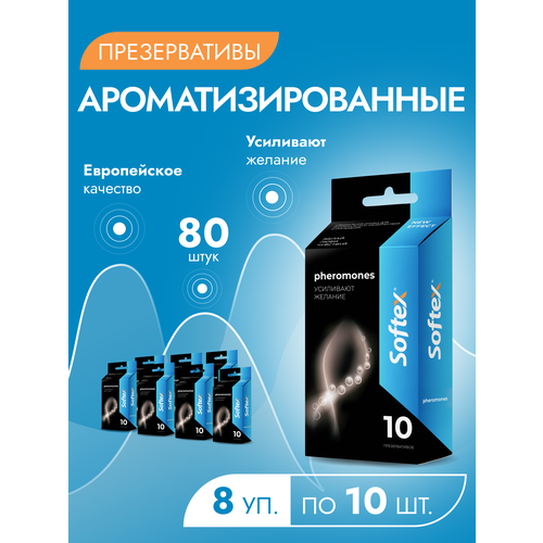 Softex Pheromones презервативы со смазкой , усиливающей желание , и фруктовым ароматом 80 шт