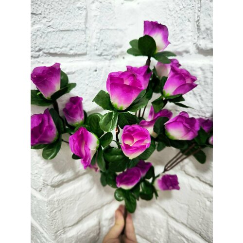 Букет "Роза Тереза" 33 см, фиолет с белым