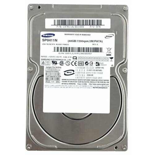 Жесткий диск Samsung SP0411N 40Gb 7200 IDE 3.5" HDD