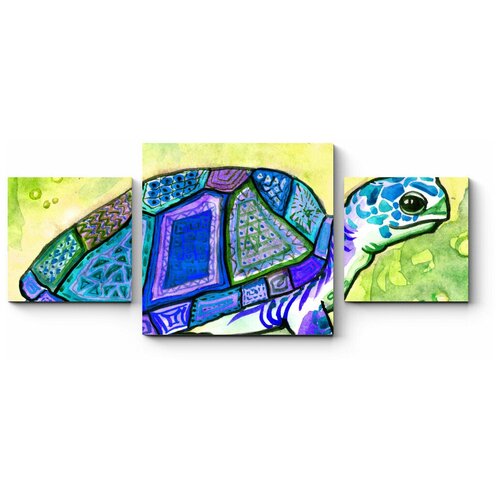 Модульная картина Голубая черепаха 190x81